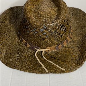 Accessories | Natural Fiber Raffia Straw Cowboy Hat Wstudded Dt | Poshmark